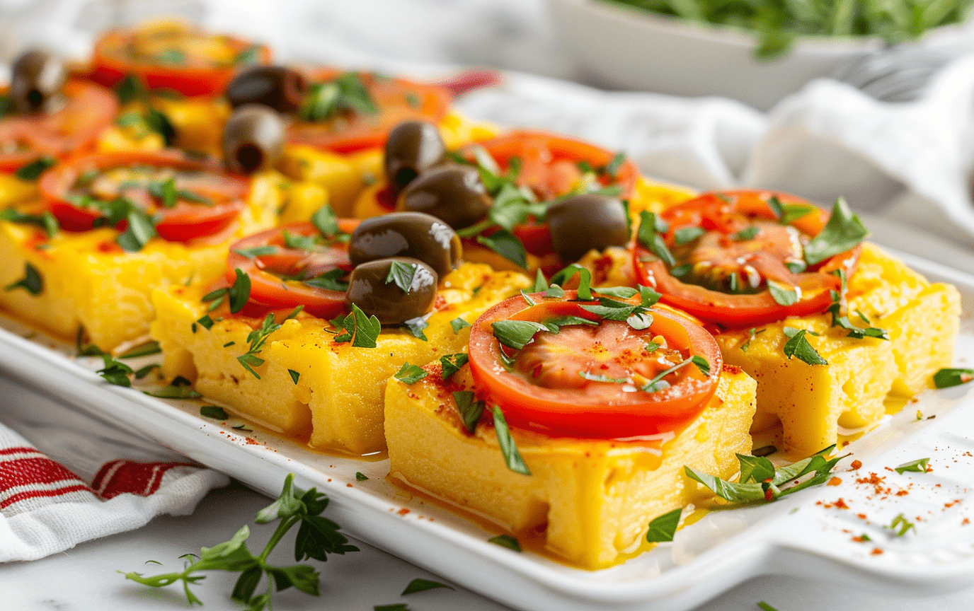 Vegan Polenta Squares - Light Orange Bean