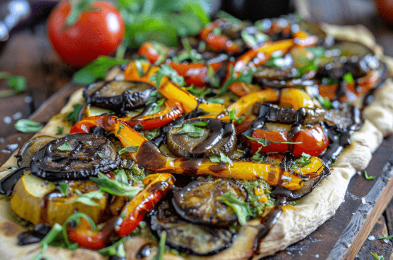 Colorful Vegan Flatbread Pizza - Light Orange Bean