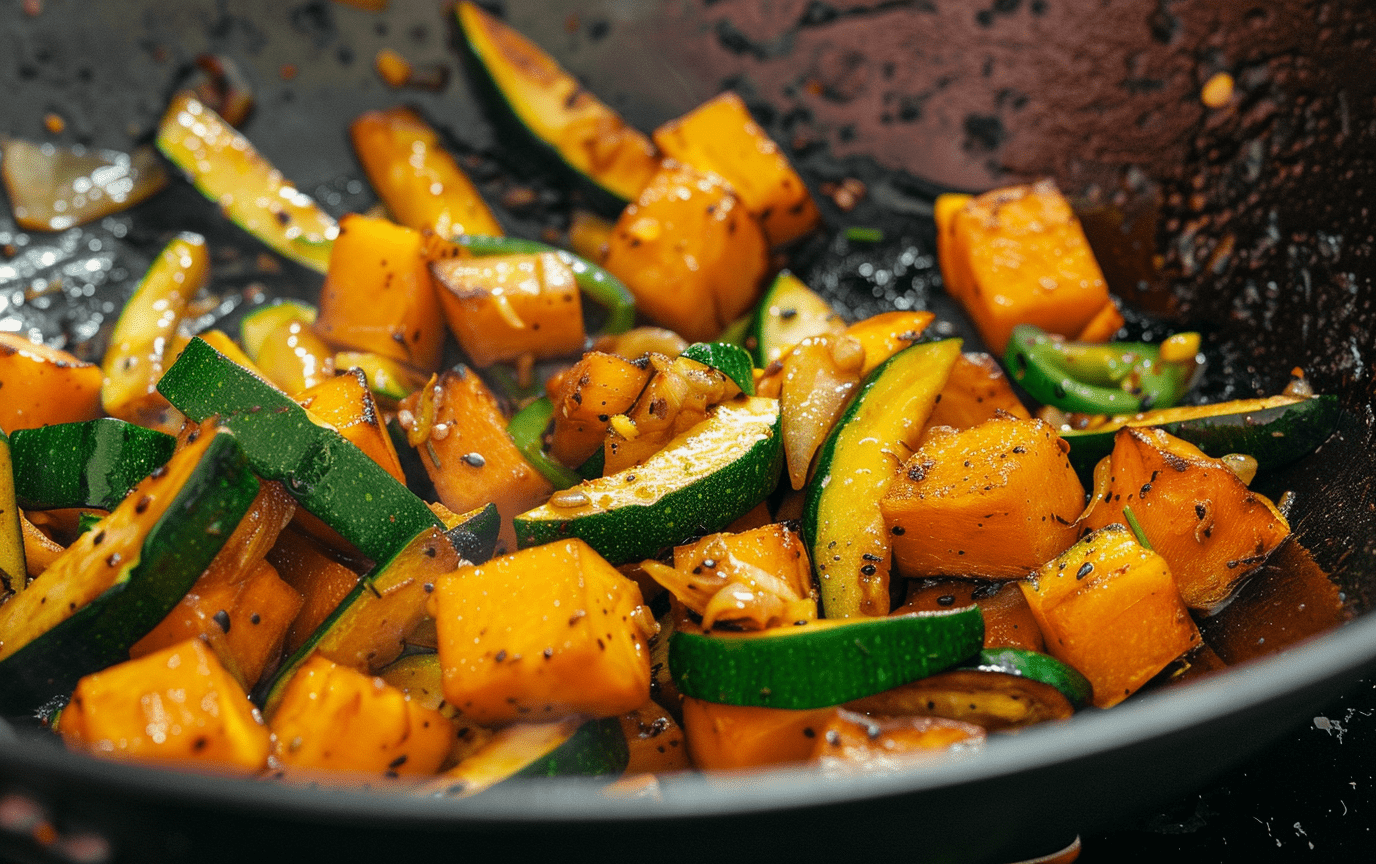 Thai Zucchini and Pumpkin Stir-Fry - Light Orange Bean