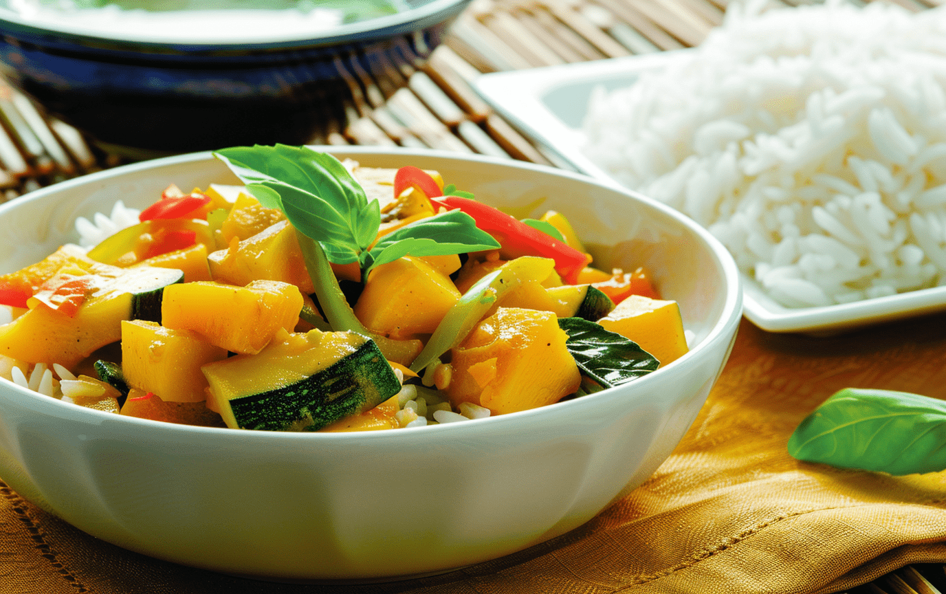 Thai Zucchini and Pumpkin Stir-Fry - Light Orange Bean