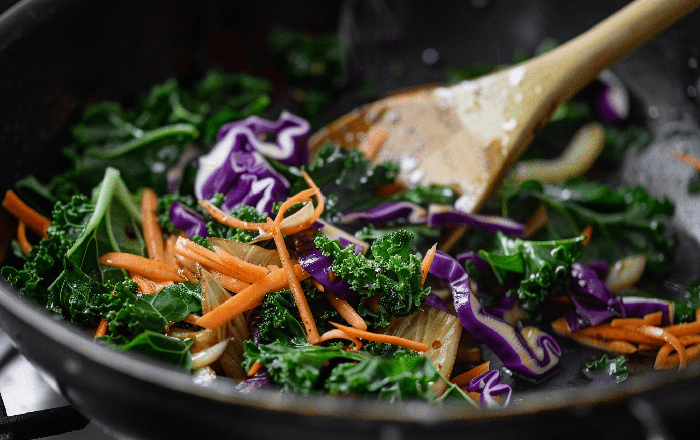 Tofu & Kale Stir Fry Delight - Light Orange Bean