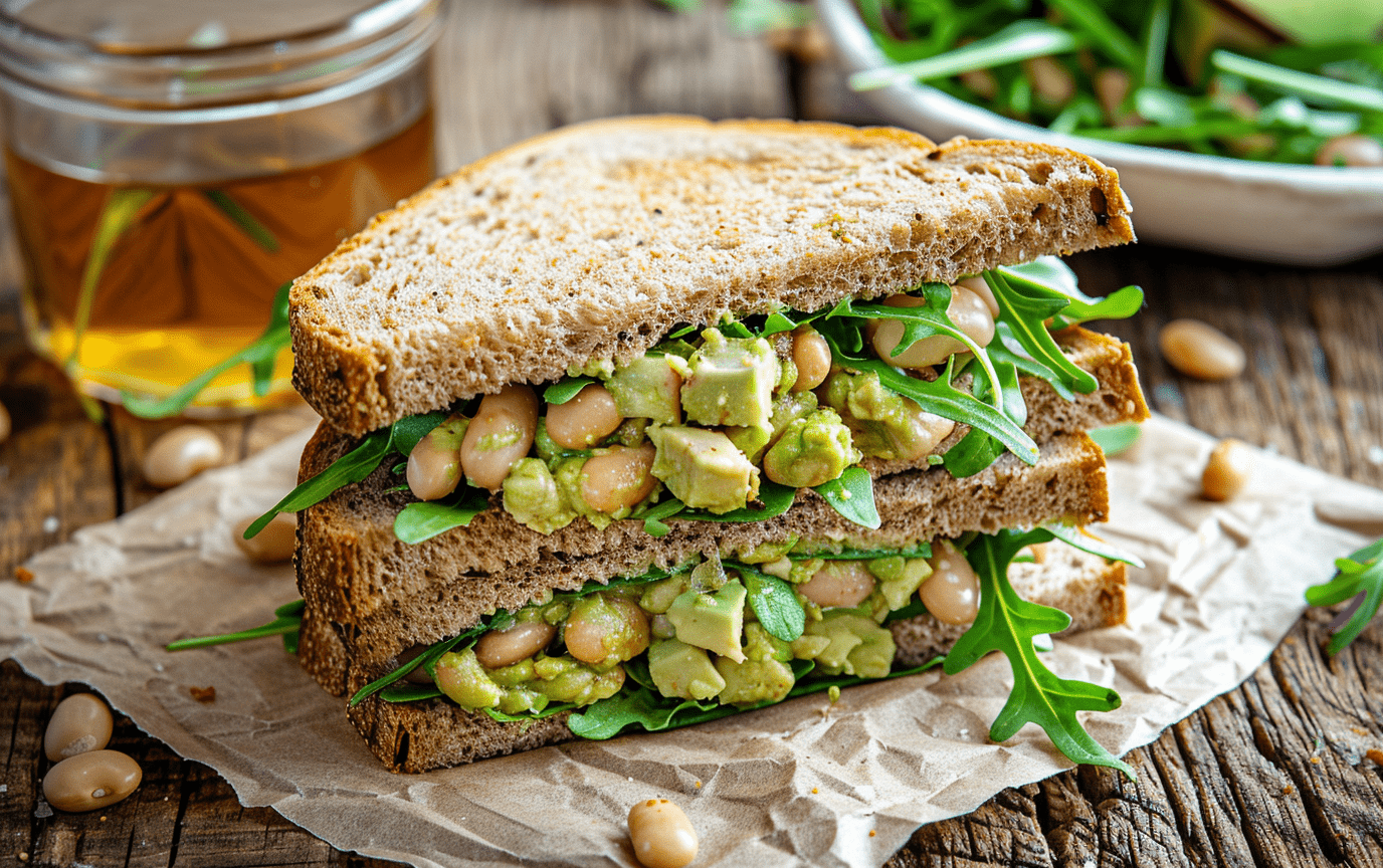 Creamy Avocado Bean Sandwich - Light Orange Bean