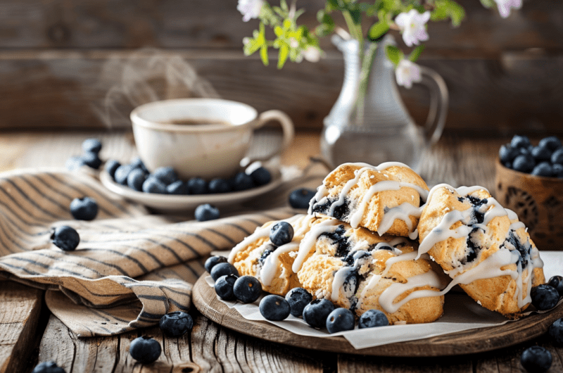 Vegan Blueberry Breakfast Scones - Light Orange Bean