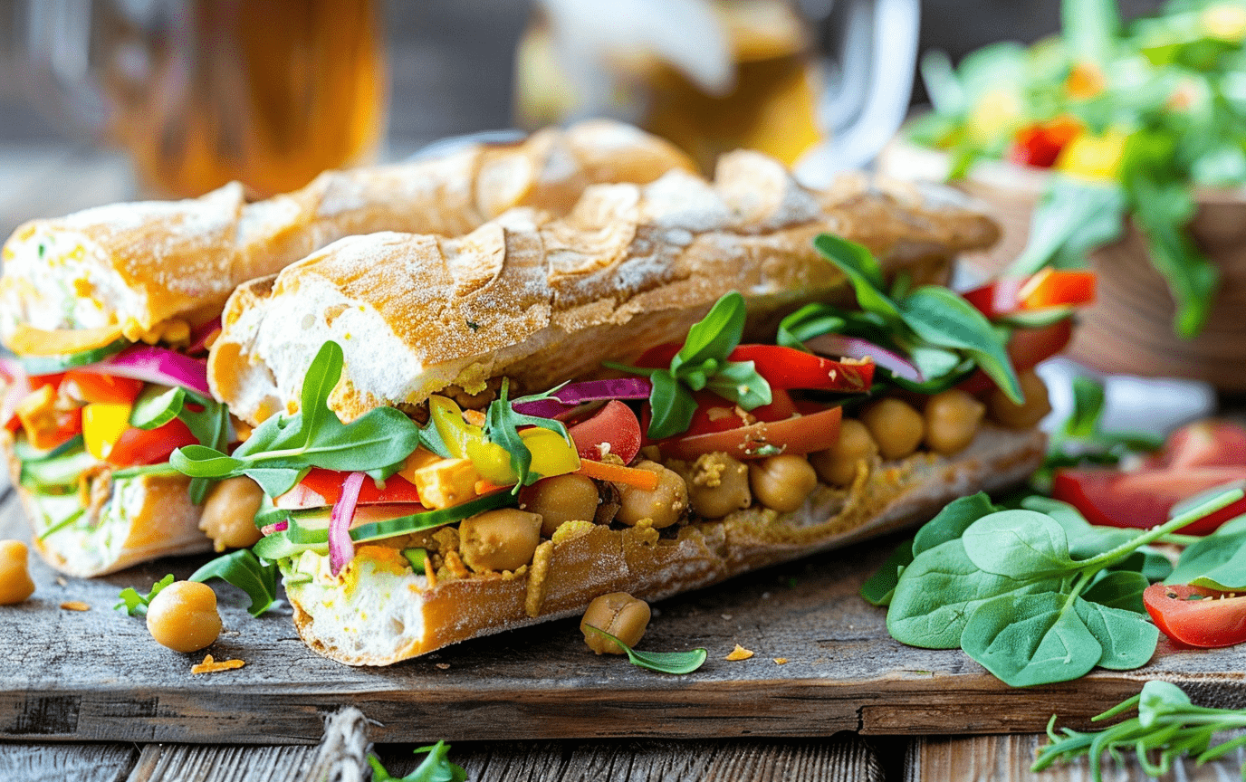 Vegan Chickpea Delight Sandwich - Light Orange Bean