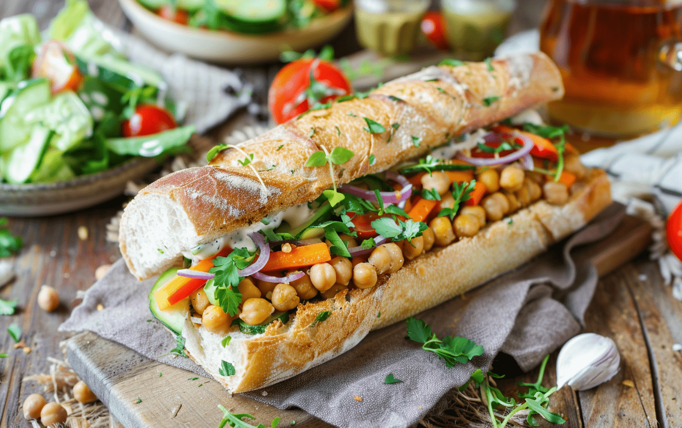 Vegan Chickpea Delight Sandwich - Light Orange Bean