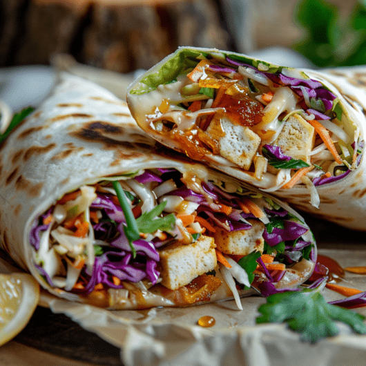 Easy Crispy Tofu Slaw Wraps - Light Orange Bean