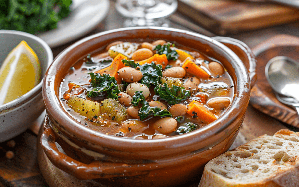 Perfect Hearty Tuscan Bean Soup - Light Orange Bean