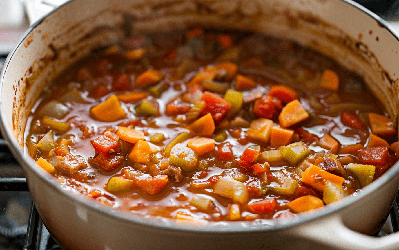 Hearty Vegan Veggie Stew - Light Orange Bean