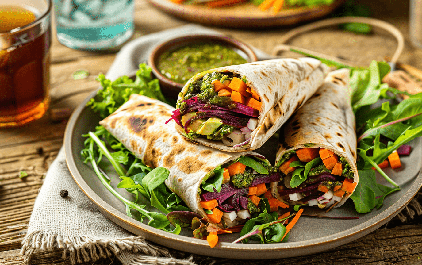 Vibrant Beet & Veggie Wrap - Light Orange Bean