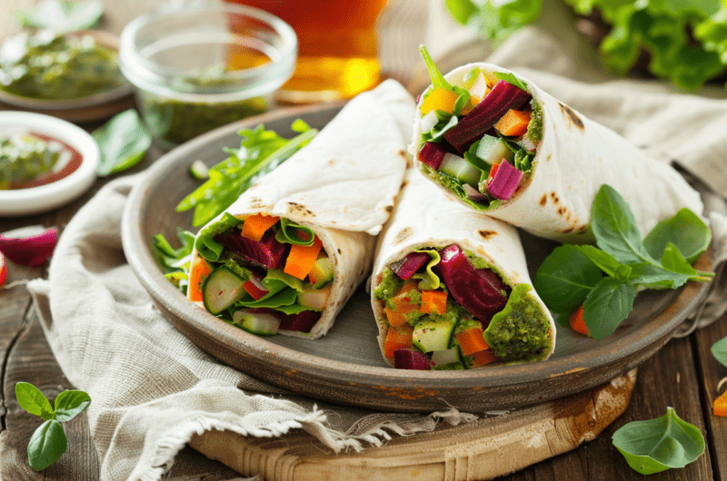 Vibrant Beet & Veggie Wrap - Light Orange Bean