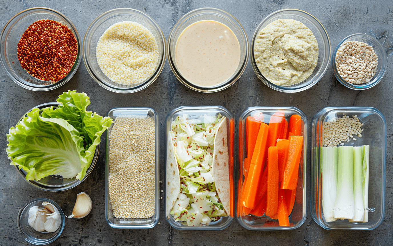 Sweet & Spicy Tahini Veggie Wraps - Light Orange Bean