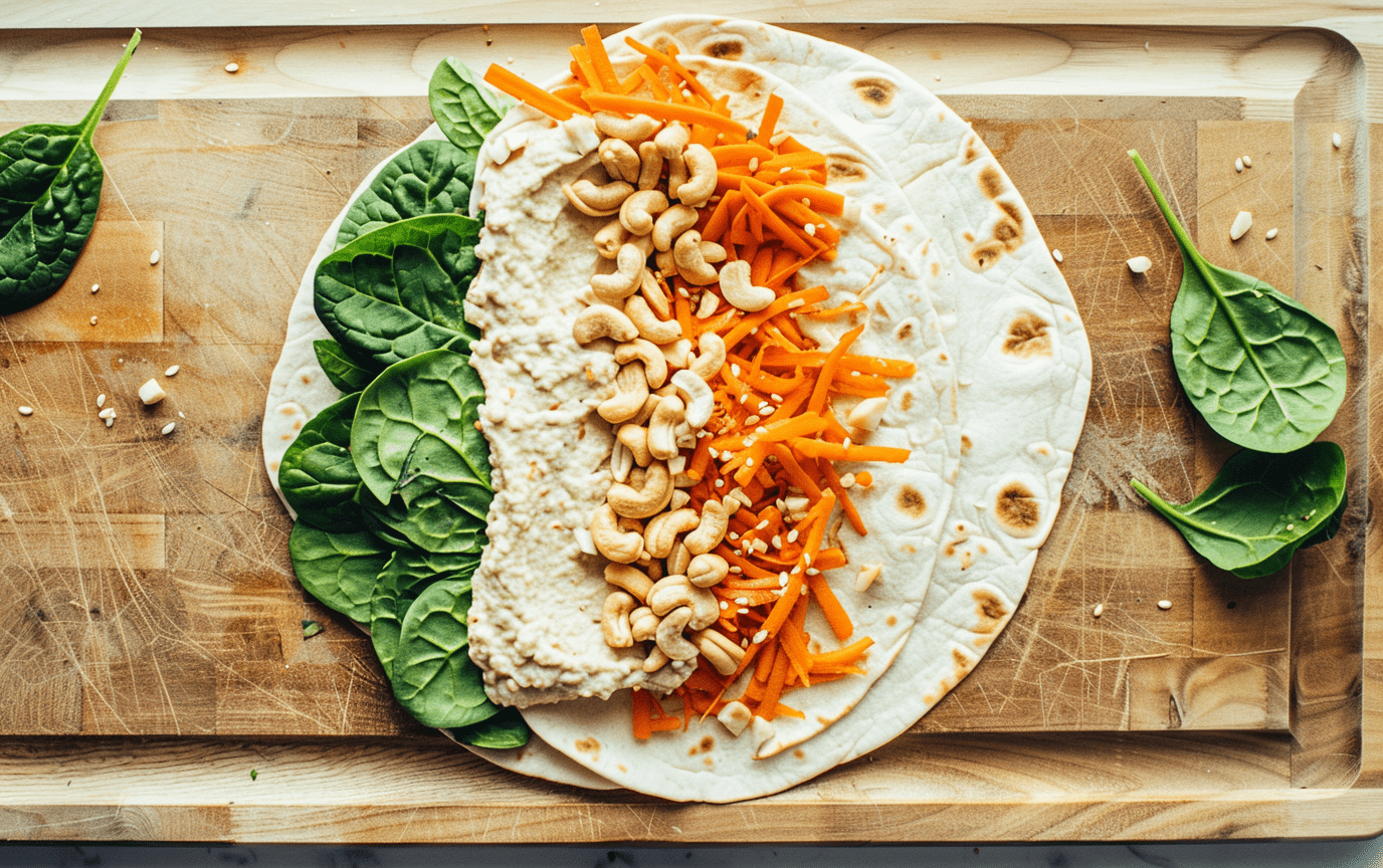 Perfect Spinach and Carrot Crunch Wrap - Light Orange Bean