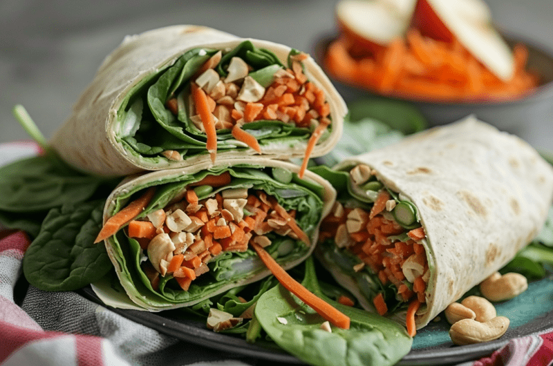 Perfect Spinach and Carrot Crunch Wrap - Light Orange Bean