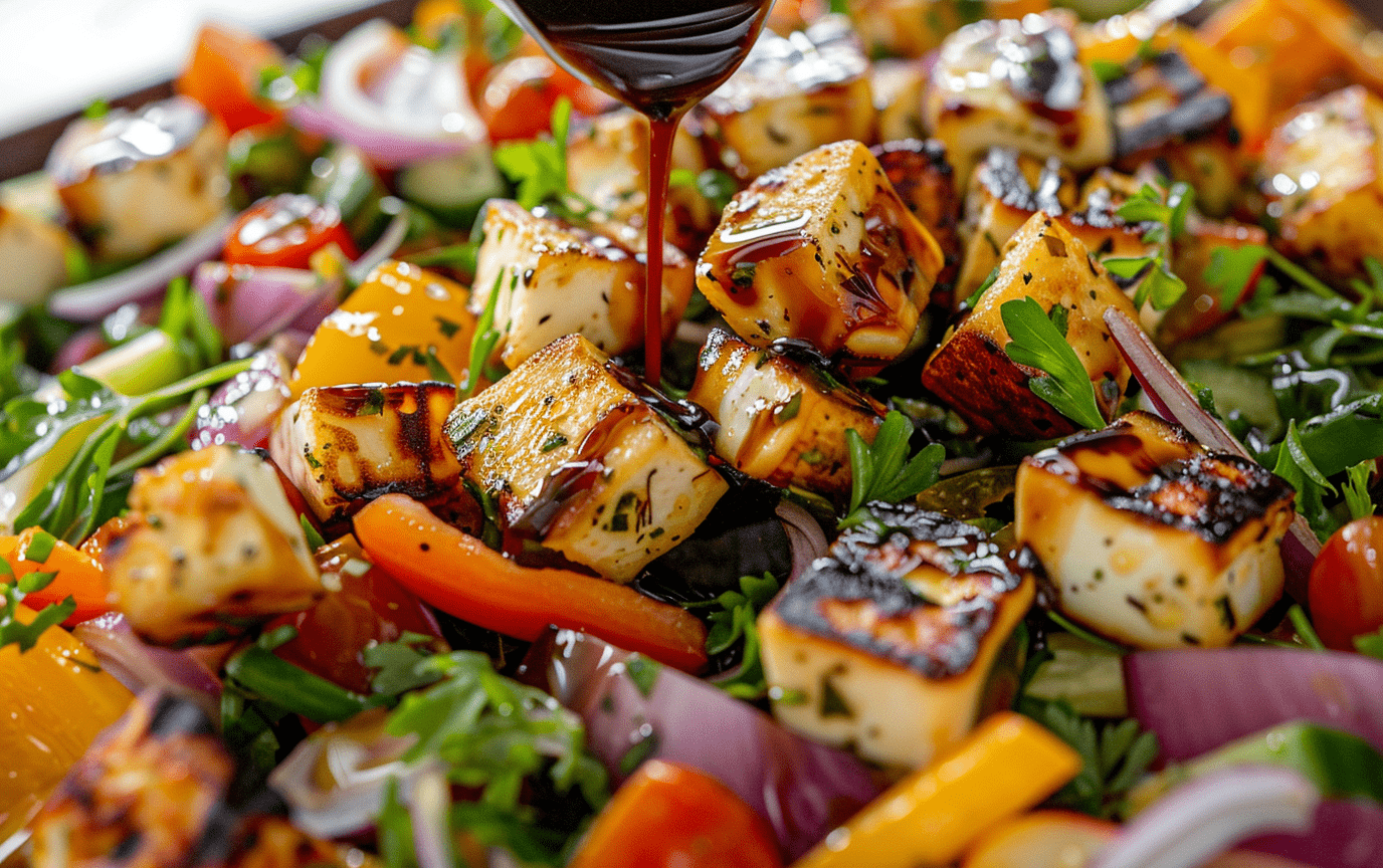 Grilled Cheese Halloumi and Watermelon Salad - Light Orange Bean