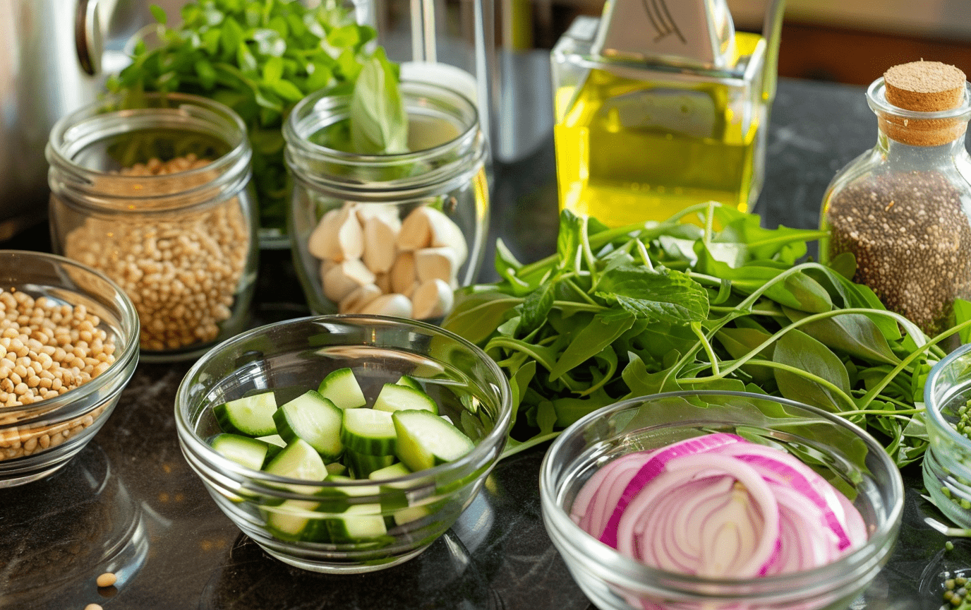 Grilled Halloumi Salad (Cheese and Farro) - Light Orange Bean