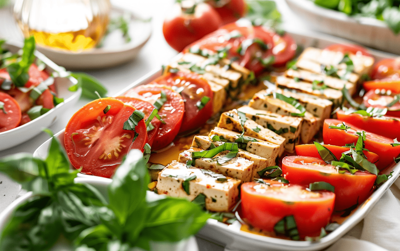 Delightful Vegan Tofu Caprese Salad - Light Orange Bean
