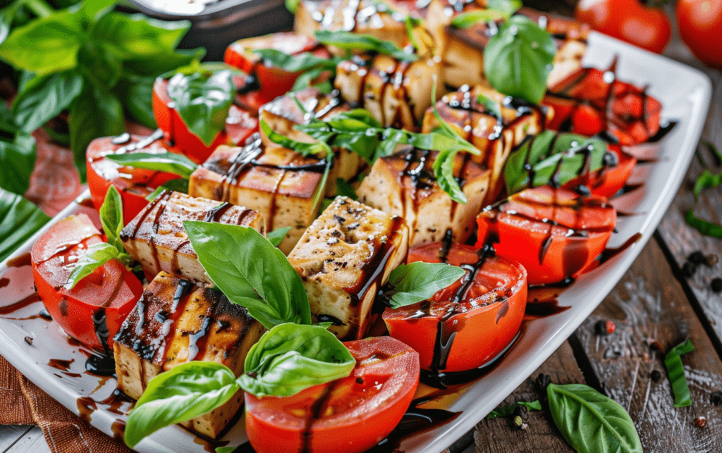 Delightful Vegan Tofu Caprese Salad - Light Orange Bean