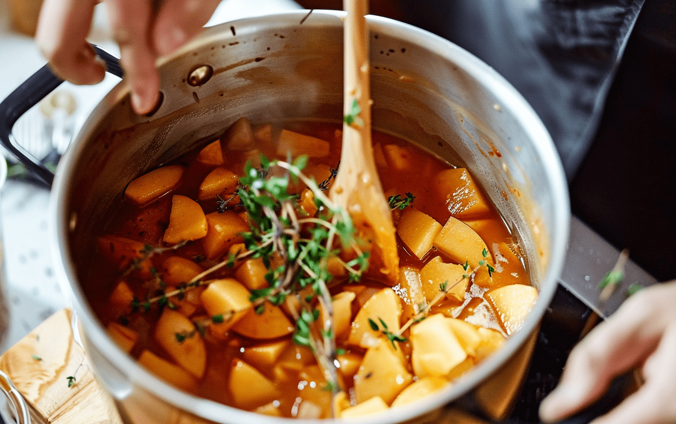 Spiced Apple Compote - Light Orange Bean