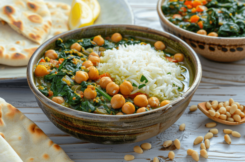 Healthy Chickpea Spinach Delight - Light Orange Bean