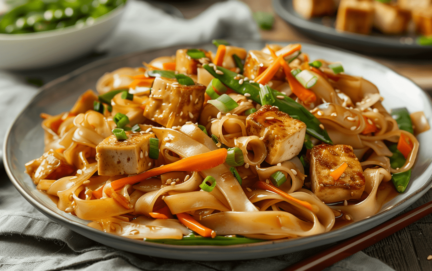 Delightful Vegan Chow Fun Noodles - Light Orange Bean