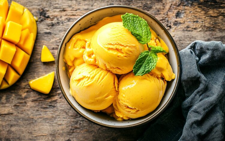 Easy Vegan Mango Ice Cream - Light Orange Bean