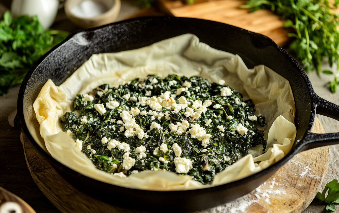 Spinach and Mushroom Spanakopita - Light Orange Bean