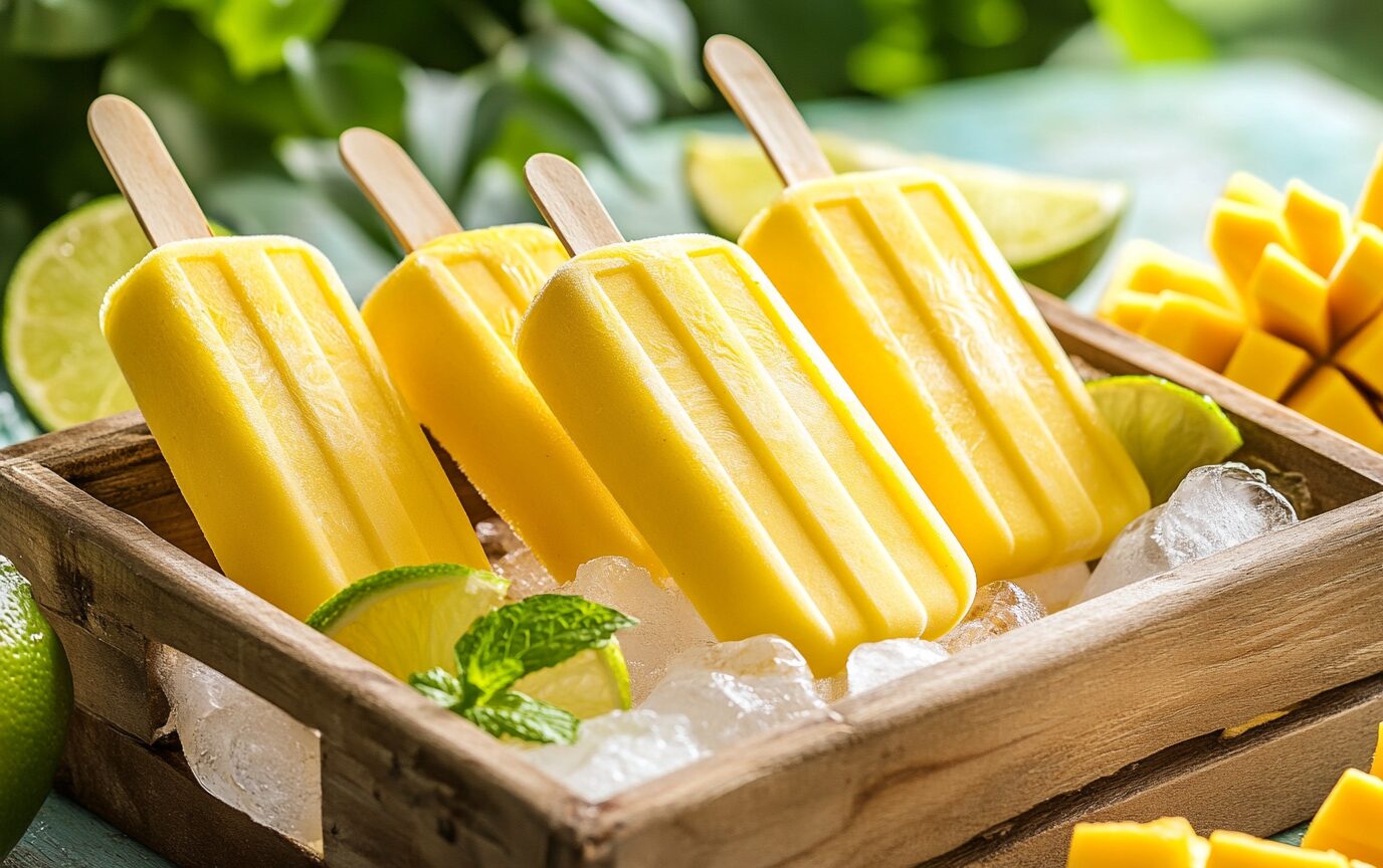 Tropical Mango Popsicles - Light Orange Bean