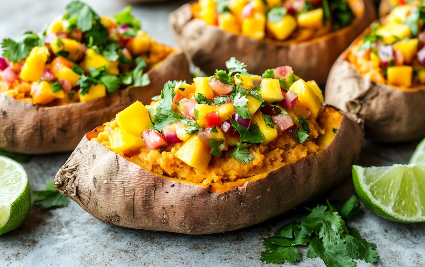 Lightened-Up Christmas Stuffed Sweet Potatoes - Light Orange Bean
