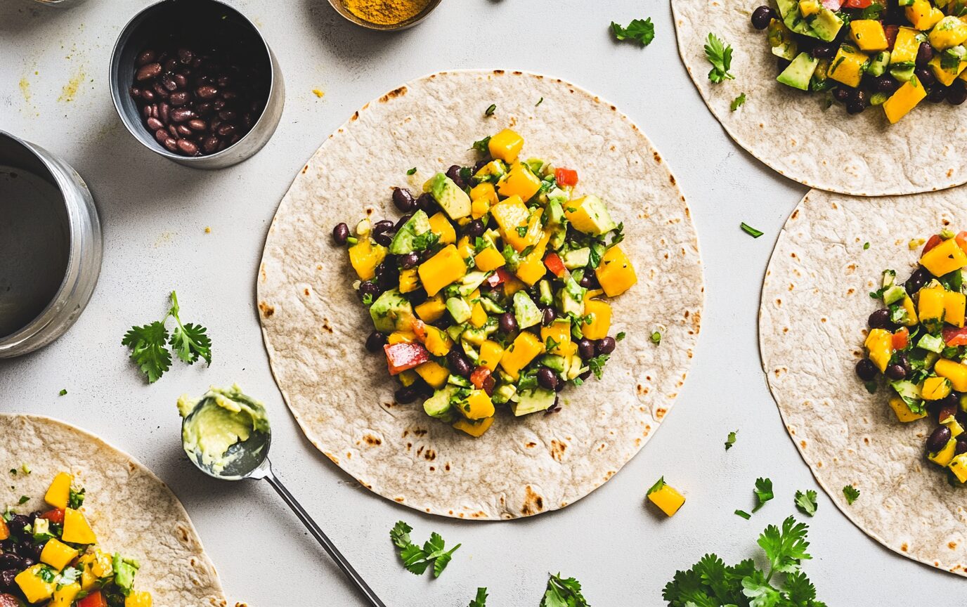 #1 Perfect Snack: Black Bean & Mango Wraps - Light Orange Bean