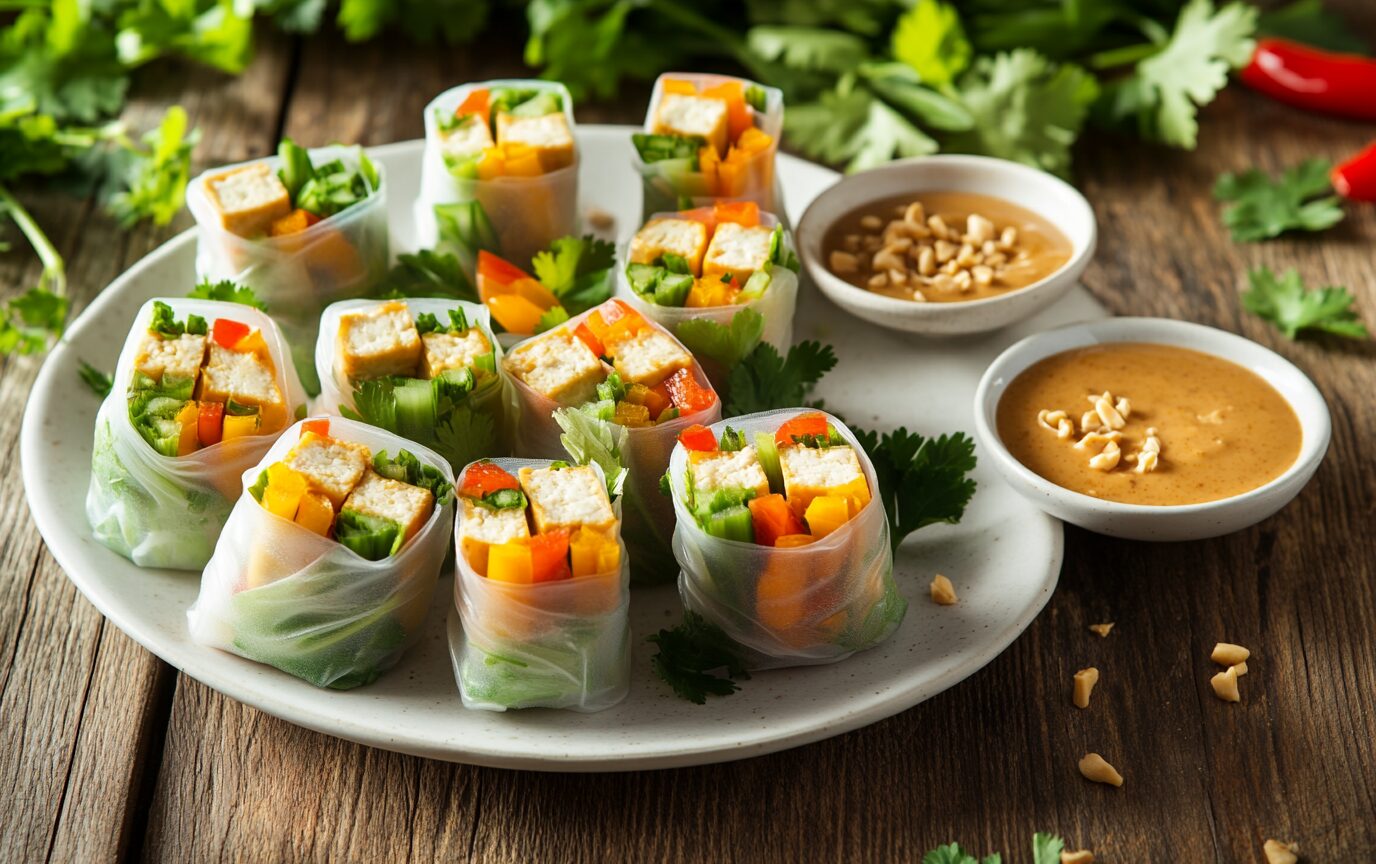 Vegan Fresh Spring Rolls - Light Orange Bean
