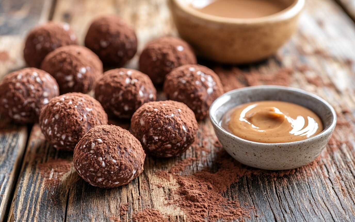 No-Bake Chocolate Nut Bites - Light Orange Bean