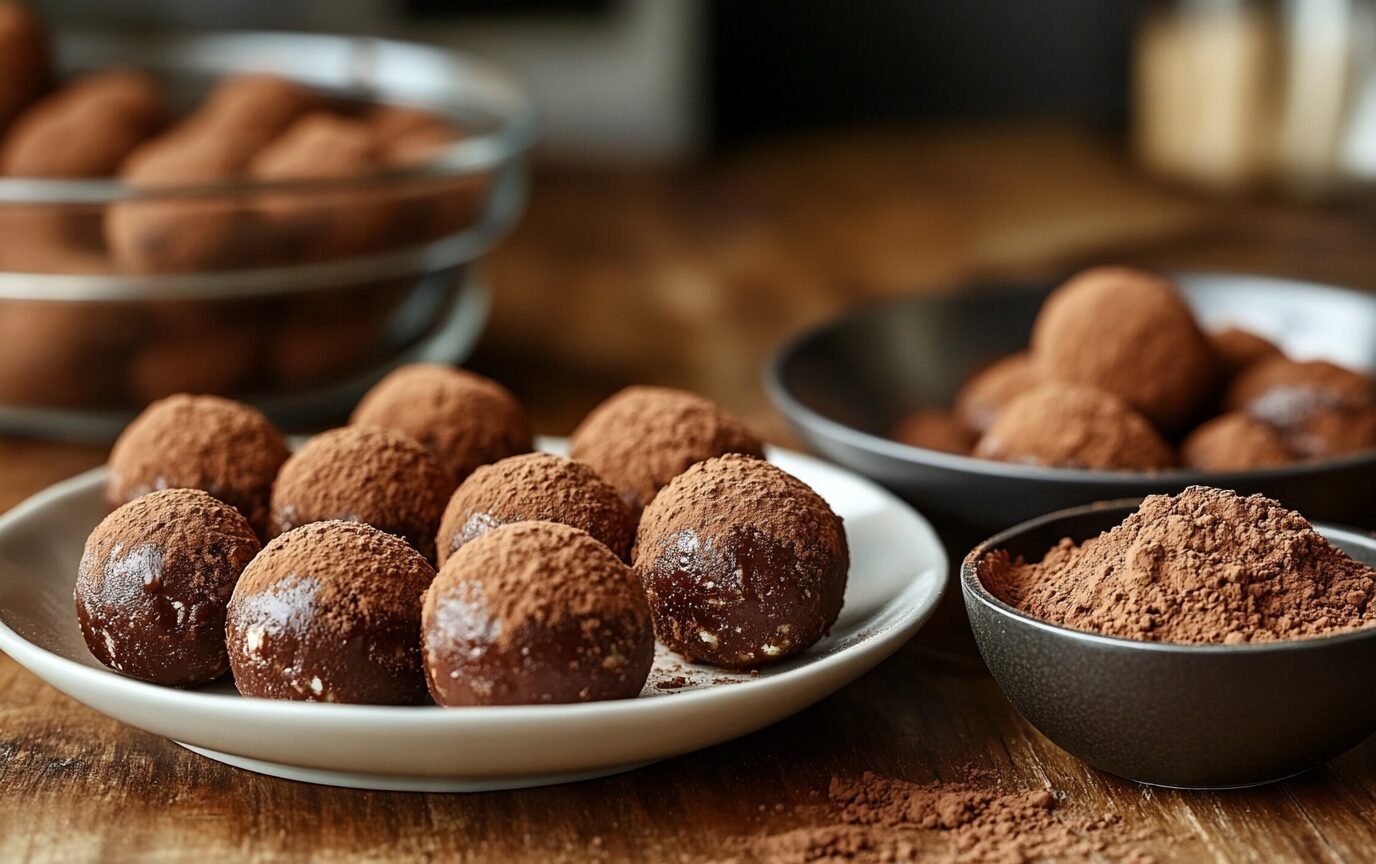 No-Bake Chocolate Nut Bites - Light Orange Bean