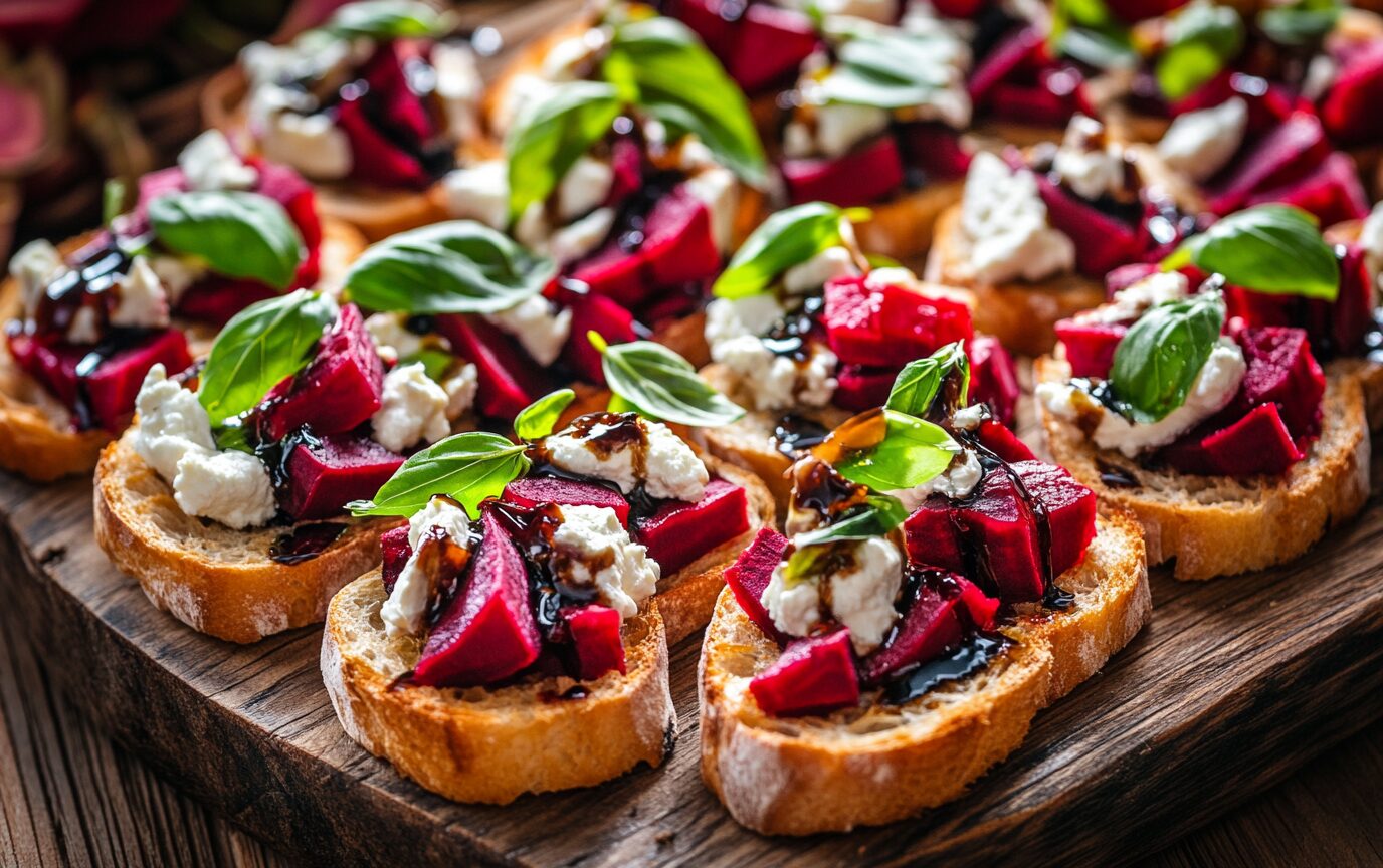 Perfect Beet and Goat Cheese Crostini - Light Orange Bean