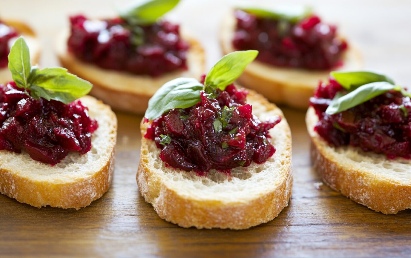 Perfect Beet and Goat Cheese Crostini - Light Orange Bean