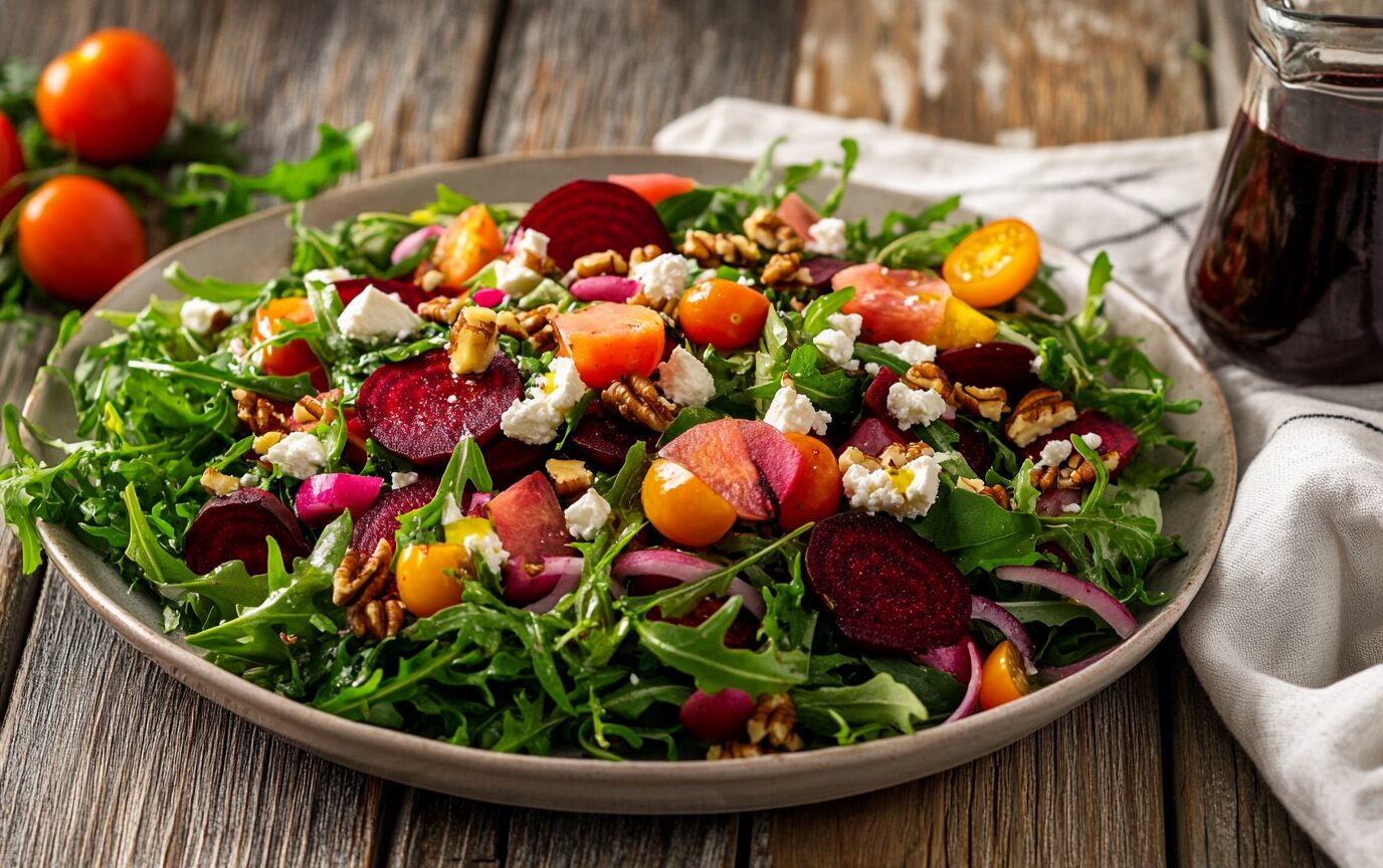 Easy Vibrant Beet and Arugula Delight - Light Orange Bean