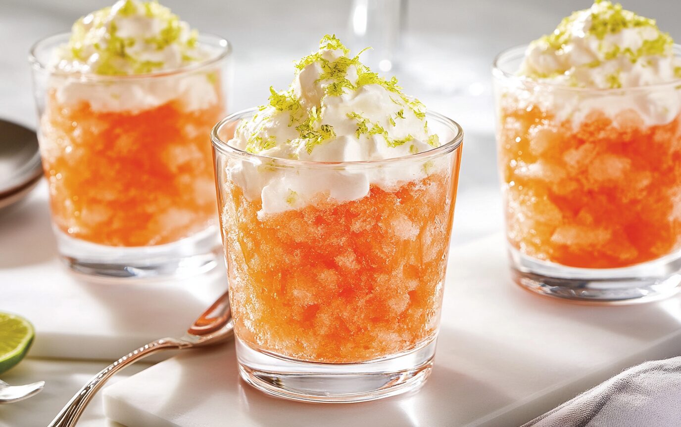 Chilled Melon Delight with Spiced Cream - Light Orange Bean