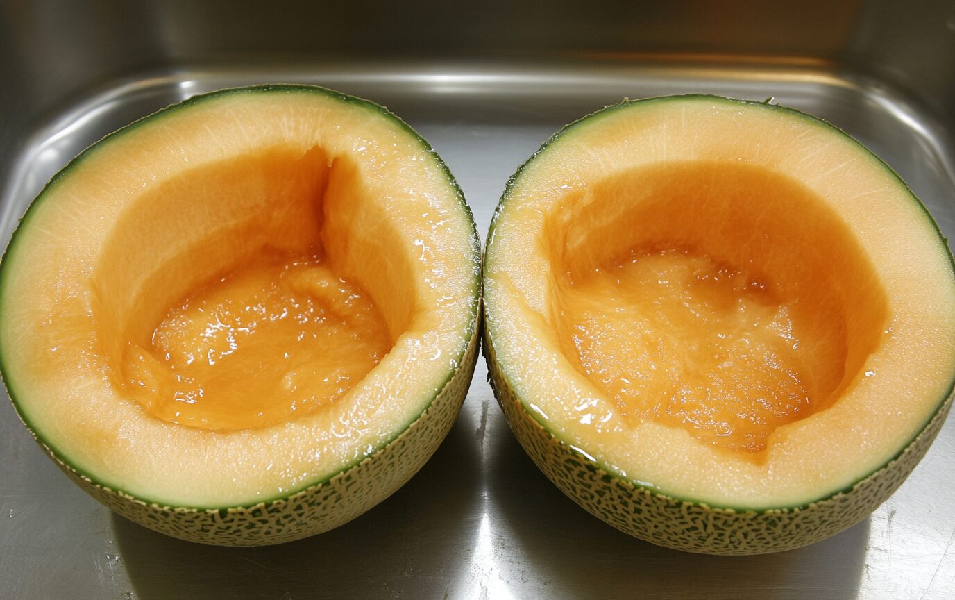 Chilled Melon Delight with Spiced Cream - Light Orange Bean