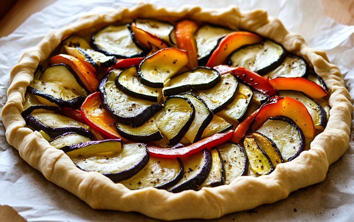Rustic Vegan Veggie Tart - Light Orange Bean