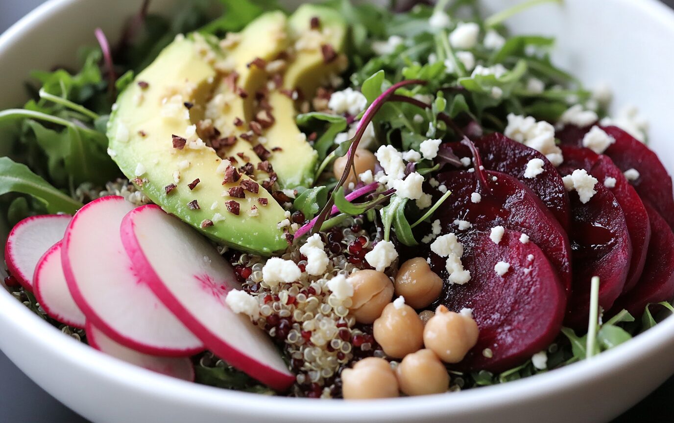 Healthy Plant-Powered Quinoa Bowl - Light Orange Bean