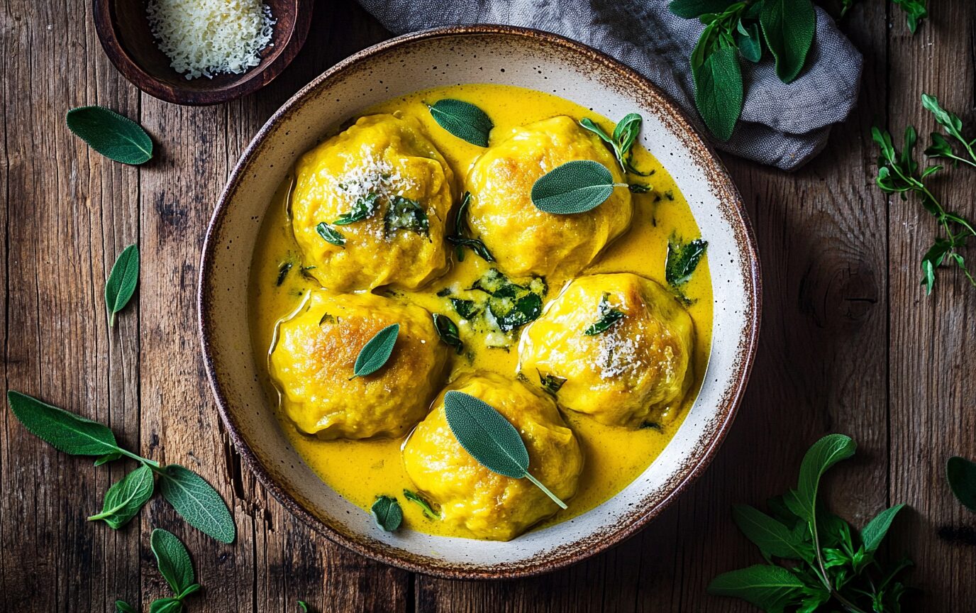 Easy Homemade Pumpkin Dumplings - Light Orange Bean