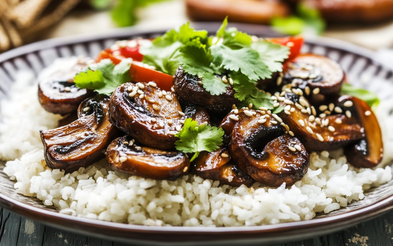 Glazed Shiitake Delight - Light Orange Bean