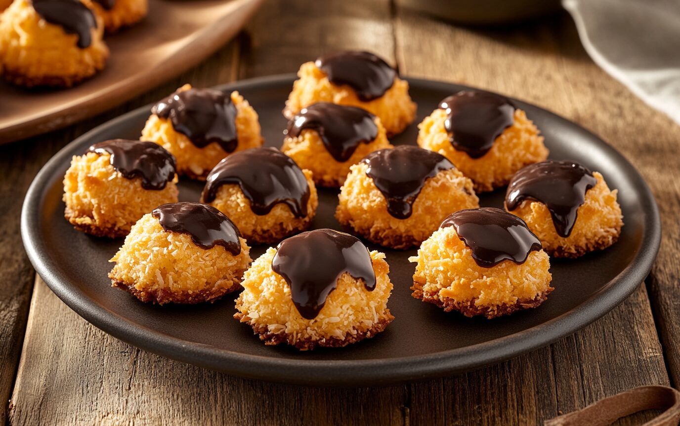Crispy Chocolate-Coated Coconut Bites - Light Orange Bean