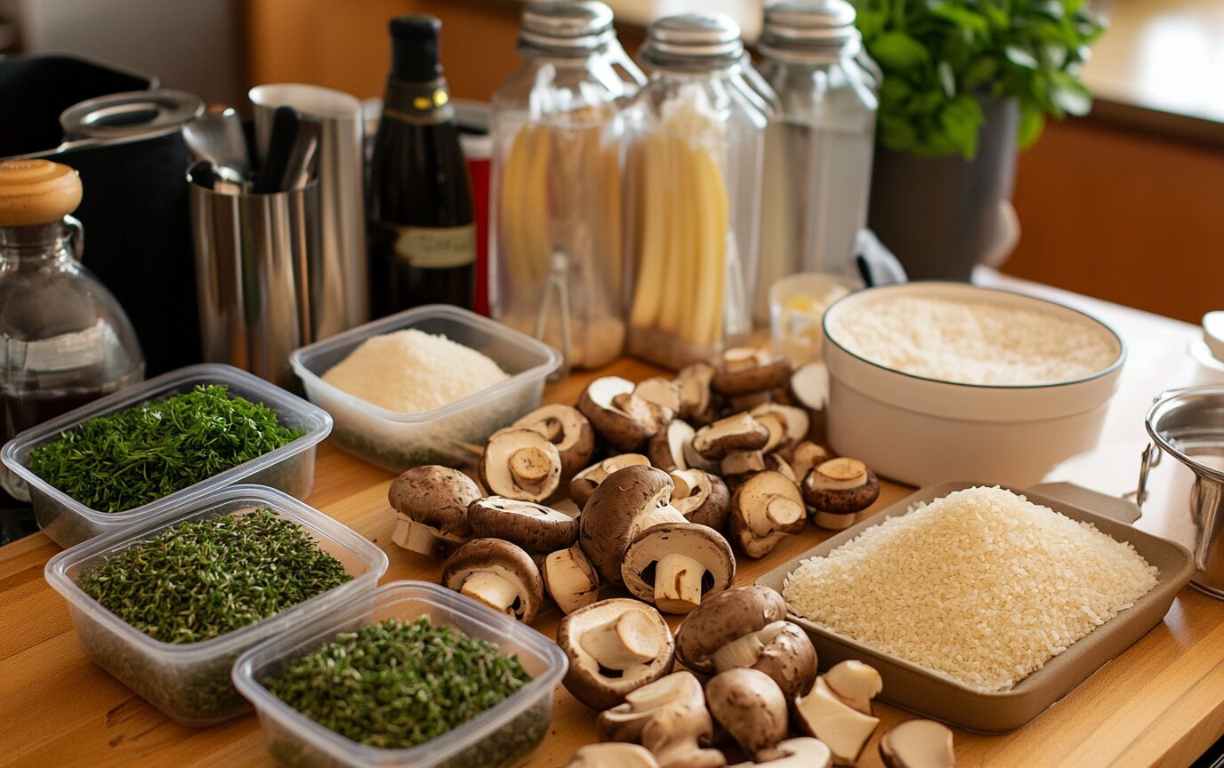 Creamy Vegan Mushroom Risotto - Light Orange Bean