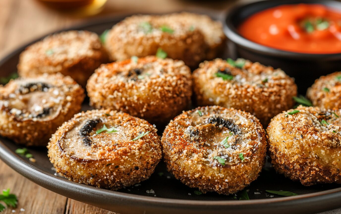 Crispy Vegan Mushroom Bites - Light Orange Bean