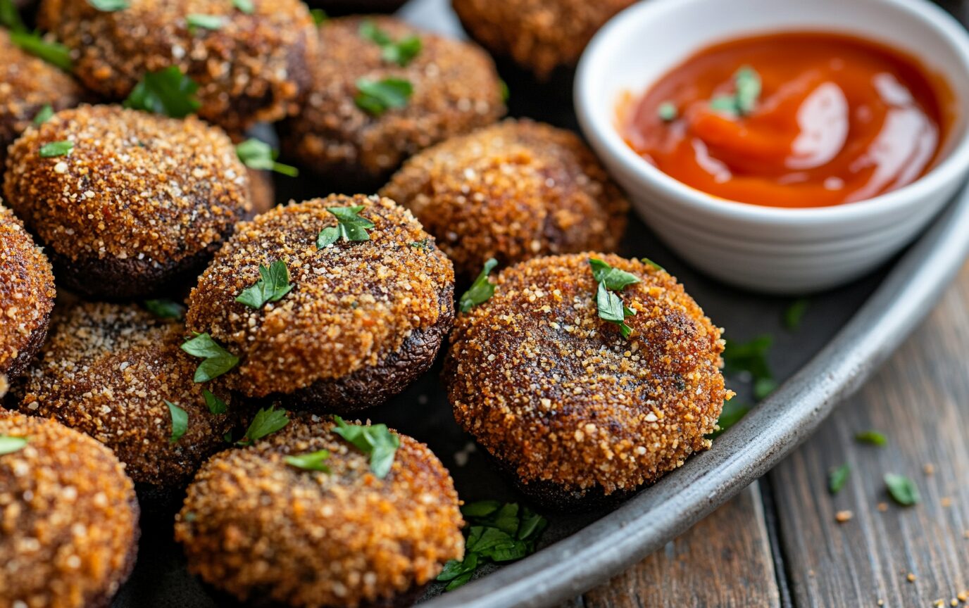 Crispy Vegan Mushroom Bites - Light Orange Bean