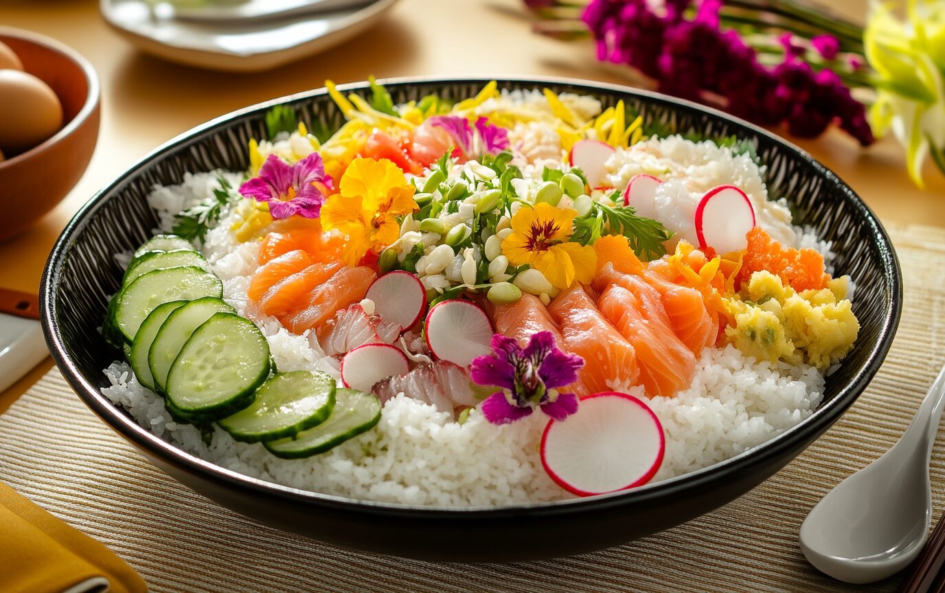 Mixed Sashimi Chirashi Bowl - Light Orange Bean
