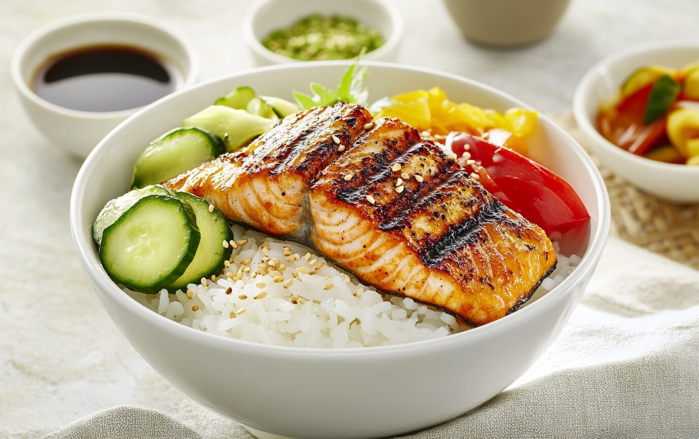 Grilled Fish And Rice