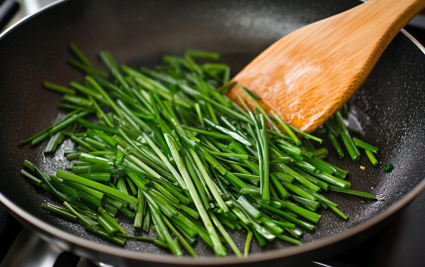 Sautéed Asian Chives and Egg Medley - Light Orange Bean