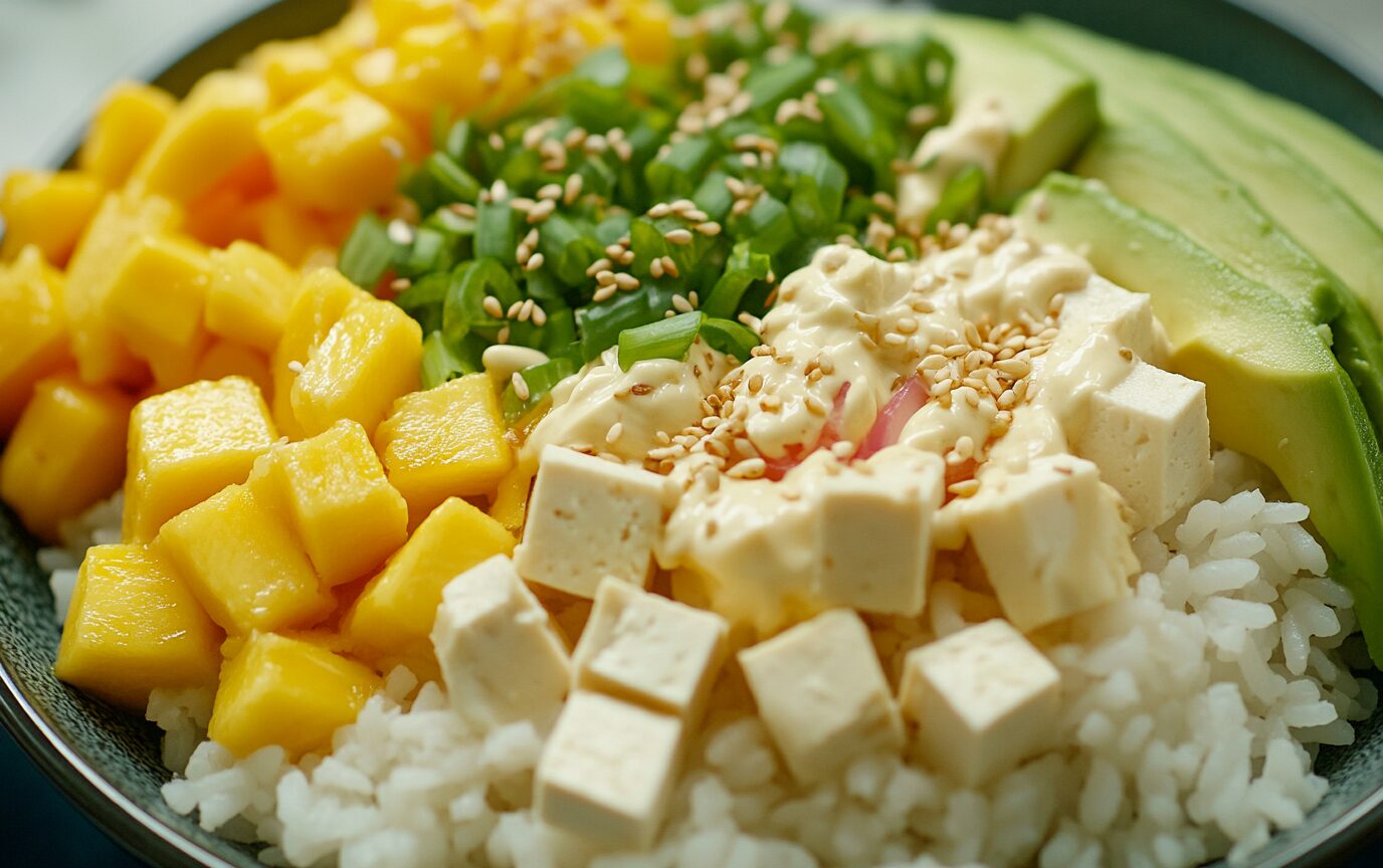 Simple Vegan Chirashi Bowl - Light Orange Bean