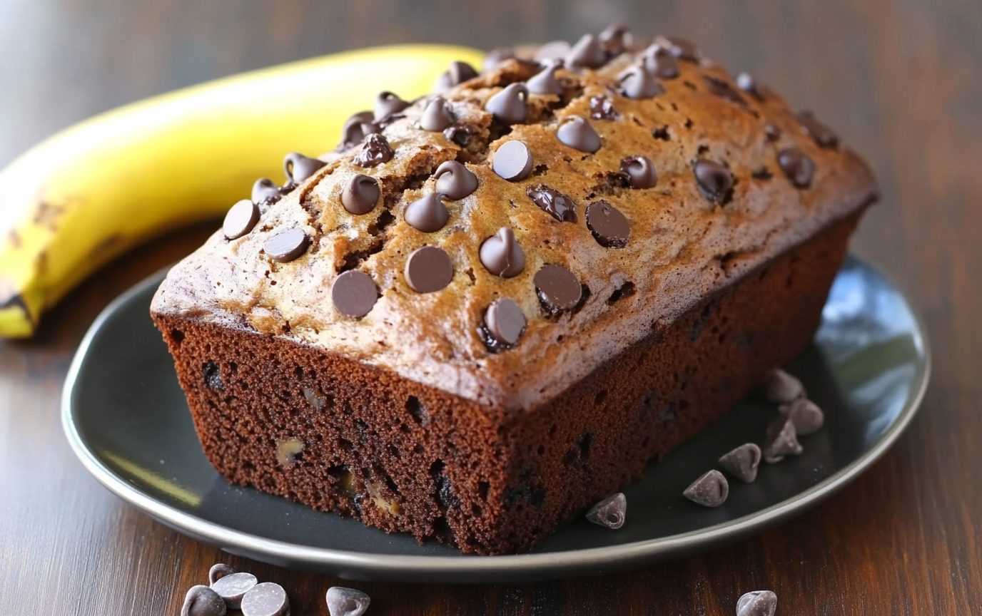 Easy Moist Vegan Chocolate Banana Loaf - Light Orange Bean